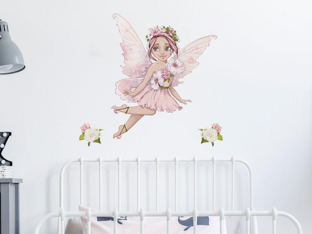 Fairy Wall Sticker, Flower Fairy Wall Decal, Fairy Wall Stickers, Fairy ...