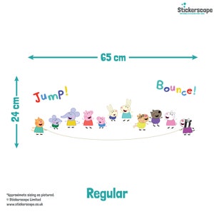 Peppa Pig and Friends Wall Sticker, Peppa Pig Skipping Rope Wall ...