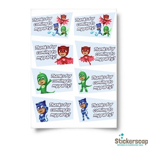 PJ Masks Birthday Party Label Pack, PJ Masks Party Labels, PJ Masks Cup ...