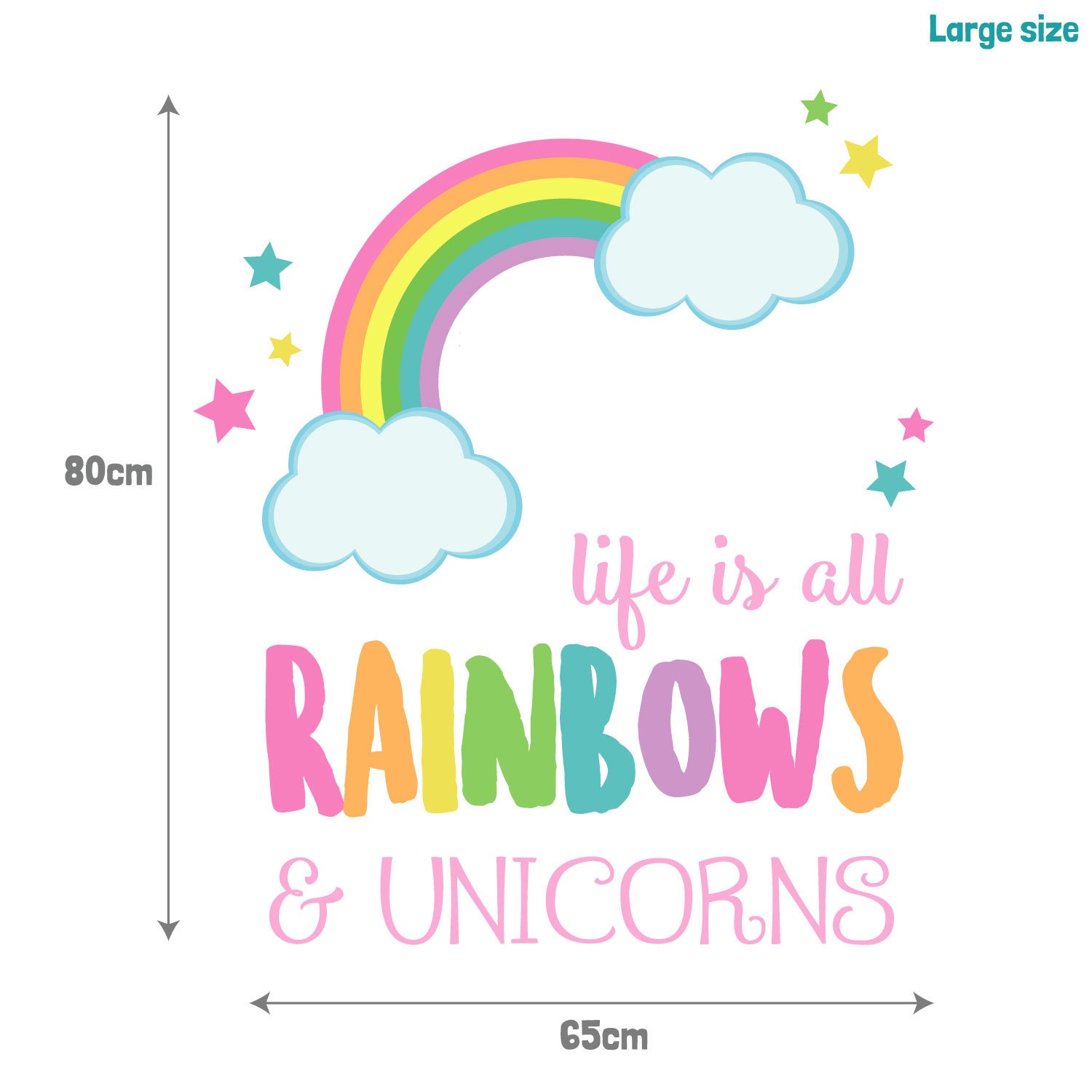 Life is All Rainbows and Unicorns Wall Sticker Rainbow Wall - Etsy