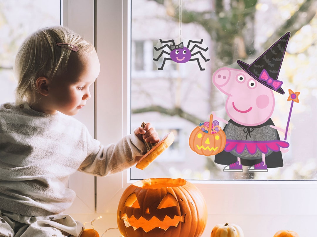Peppa Pig Witch Window Sticker, Peppa Pig Window Sticker, Halloween ...
