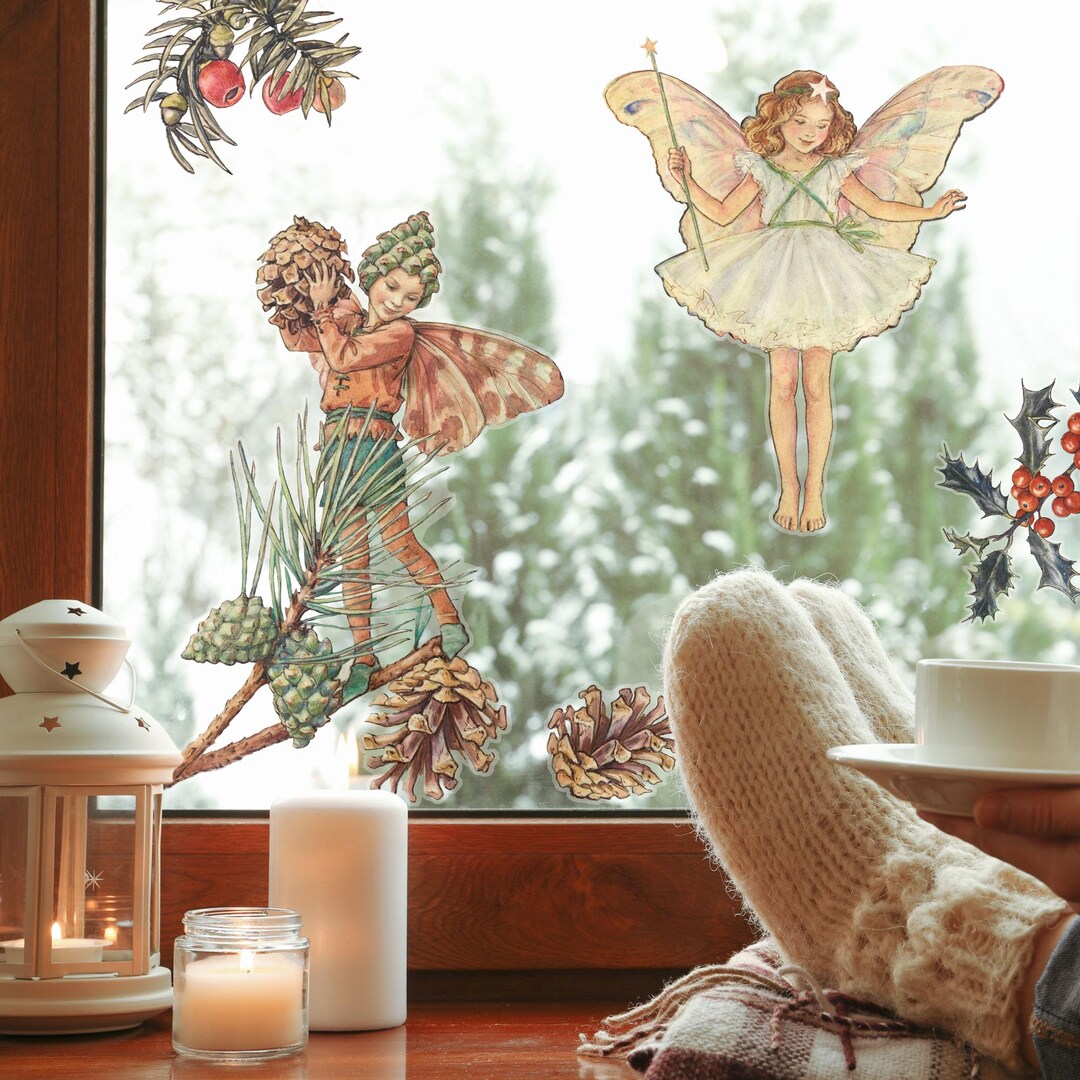 Winter Fairies Window Stickers Flower Fairies Window Decor Christmas ...