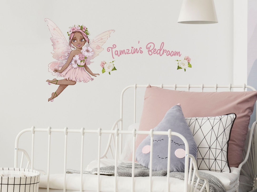 Personalised Flower Fairy Wall Sticker, Flower Fairy Wall Decal ...