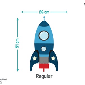 Blue Blast off Rocket Wall Sticker, Blue Rocket Wall Sticker, Rocket ...