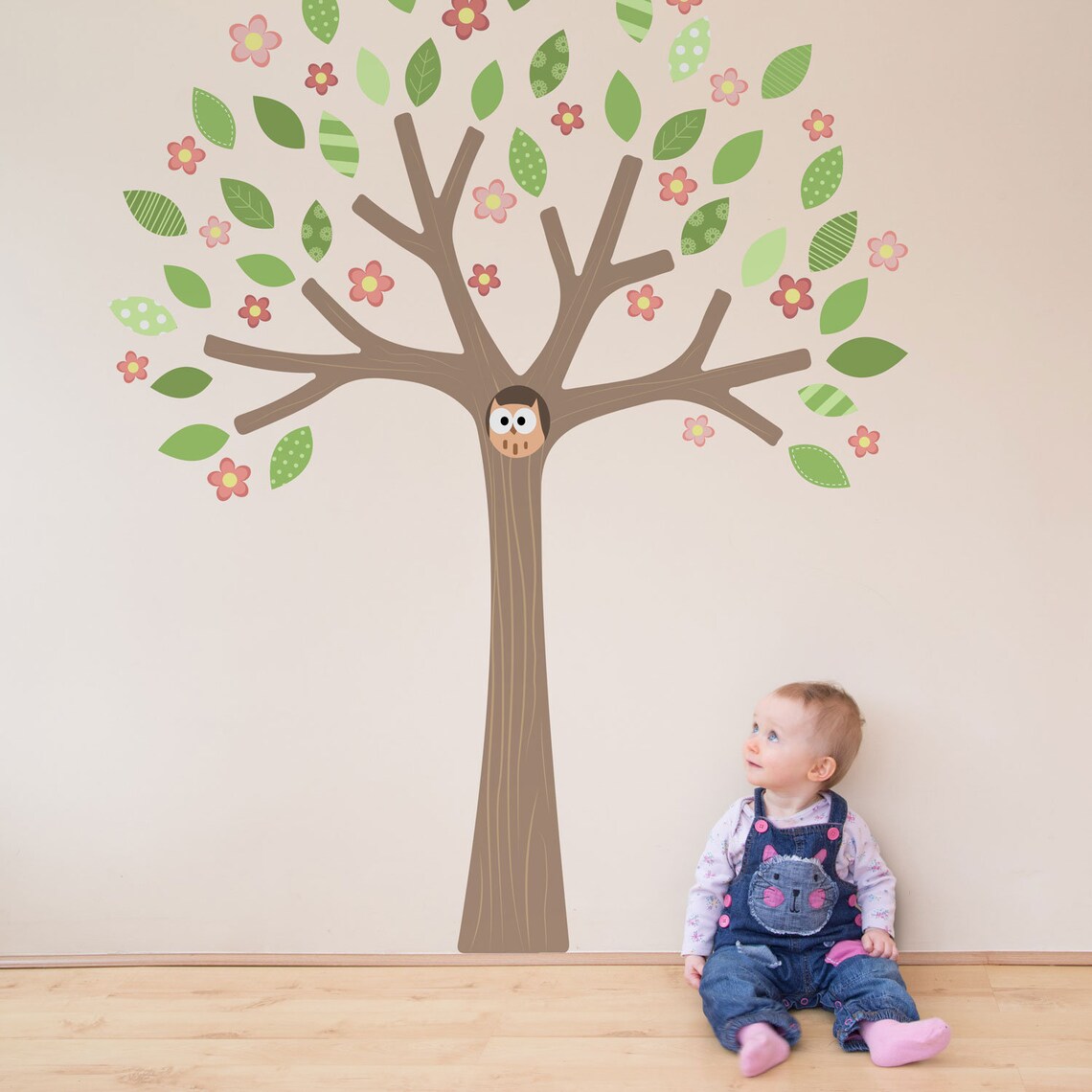 Woodland Tree With Blossom Wall Sticker Pack (spring Edition) - Etsy