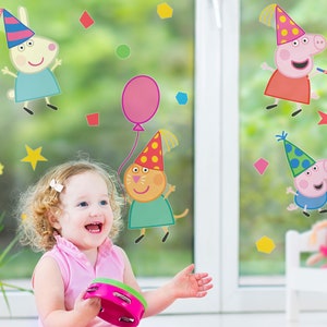 Peppa Pig Party Window Stickers, Peppa Pig Window Stickers, Peppa Party ...