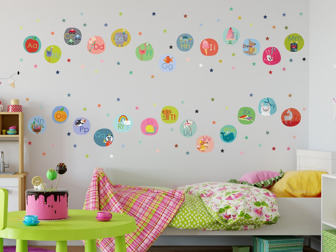 Alphabet Wall Stickers, Alphabet Wall Decals, Alphabet Stickers for ...