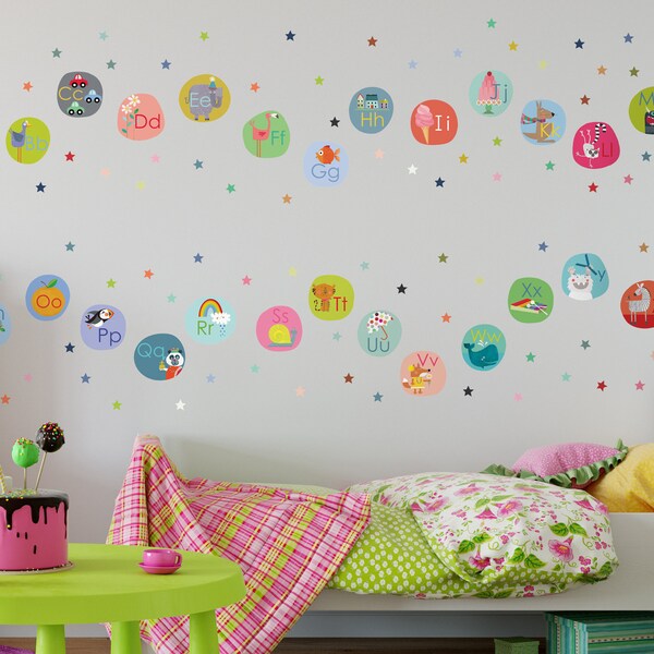 Alphabet Wall Decals - Etsy