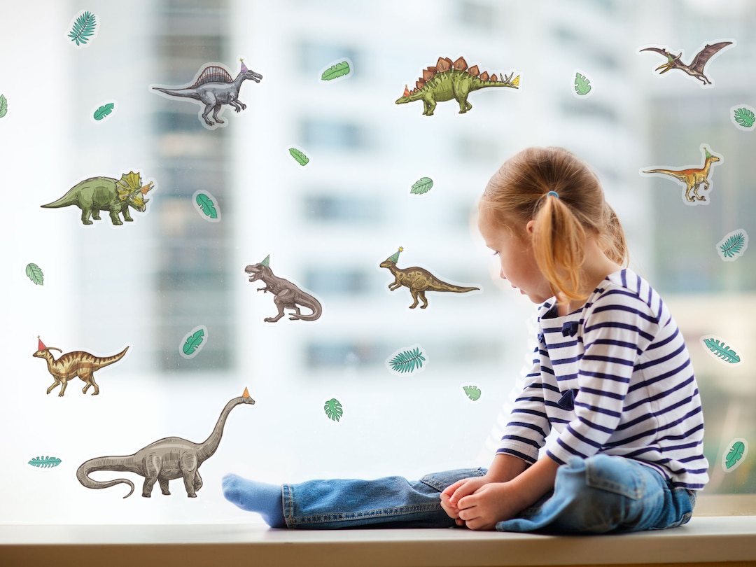 Dinosaur Party Window Stickers, Dinosaur Birthday Window Stickers, Dino ...