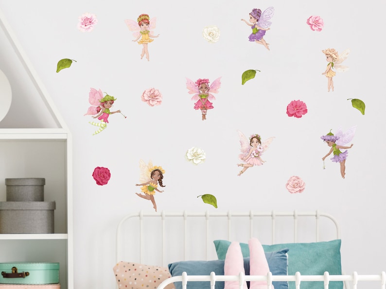 Whimsical Fairies Wall Sticker Pack, Fairy Wall Decals, Fairy Wall ...