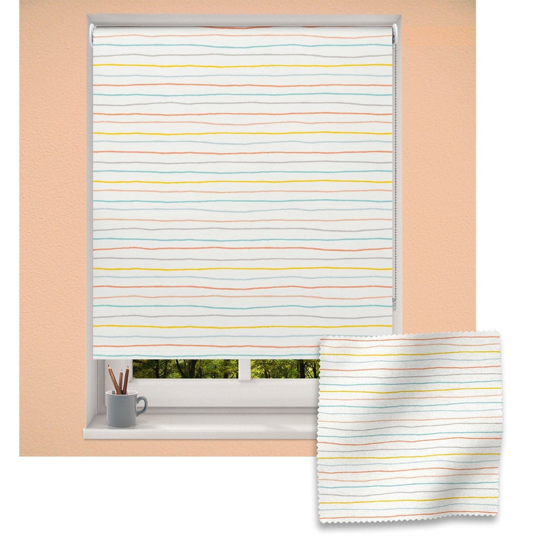 Horizontal Scandi Stripes Roller Blind, Children's Roller Blind, Made ...