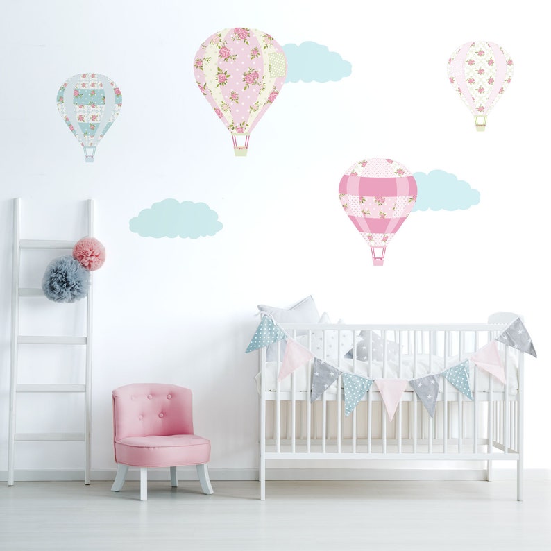 Vintage Hot Air Balloon Wall Stickers | Etsy