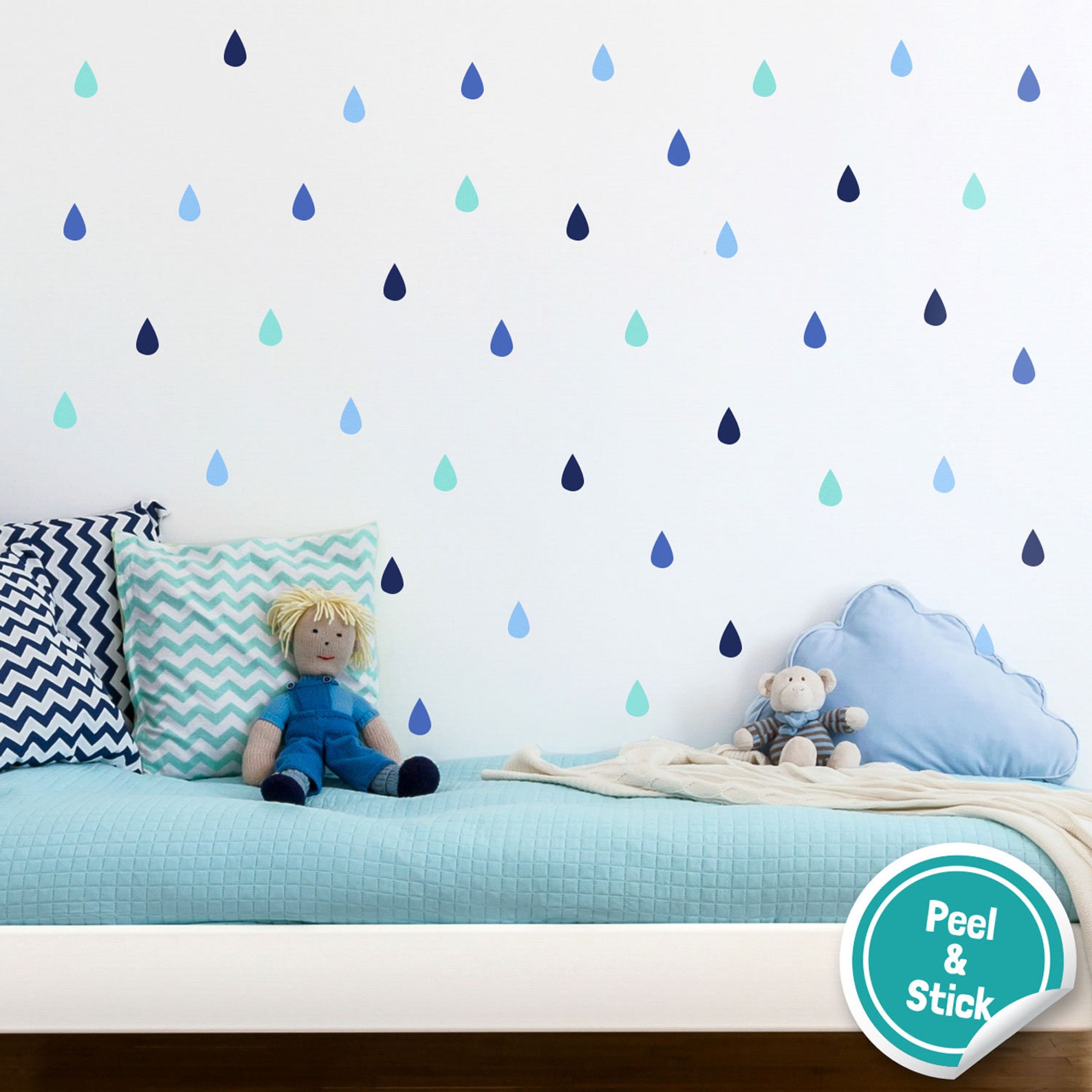 Colourful Raindrop Wall Stickers, Raindrop Wall Decals - Etsy