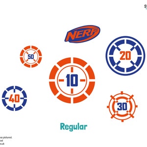 Nerf Targets Wall Sticker Pack, Nerf Wall Decals, Nerf Wall Stickers ...