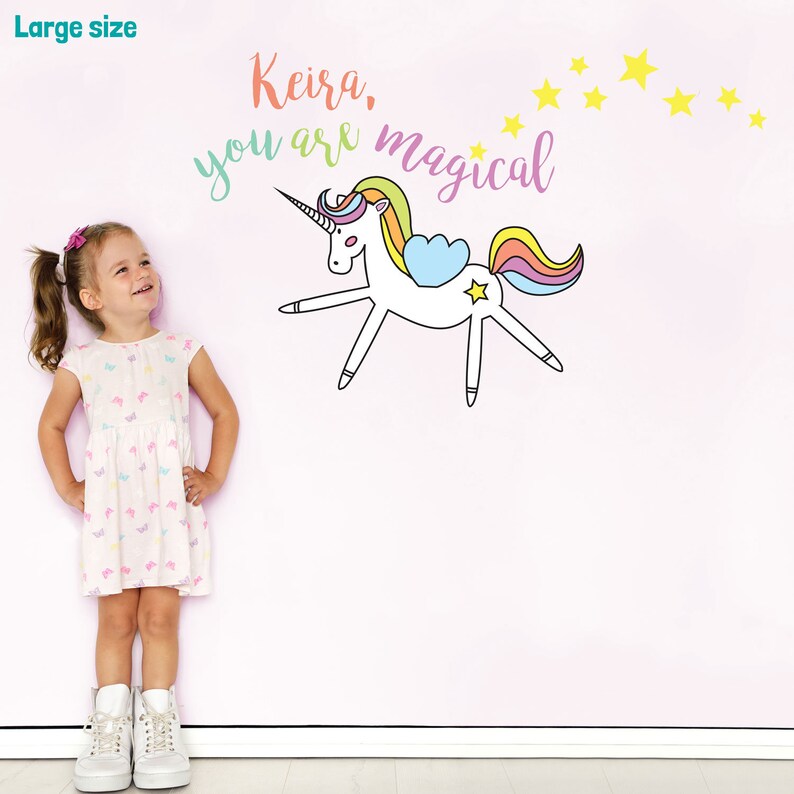 Personalised Magical Unicorn Wall Sticker Unicorn Wall Decal | Etsy