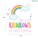 Life is All Rainbows and Unicorns Wall Sticker, Rainbow Wall Decal ...