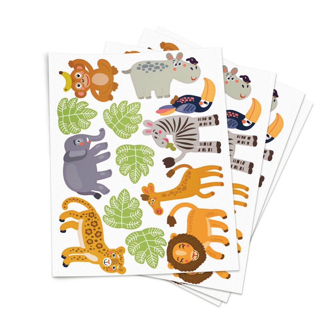 Jungle Animals Wall Stickers Jungle Wall Decal - Etsy