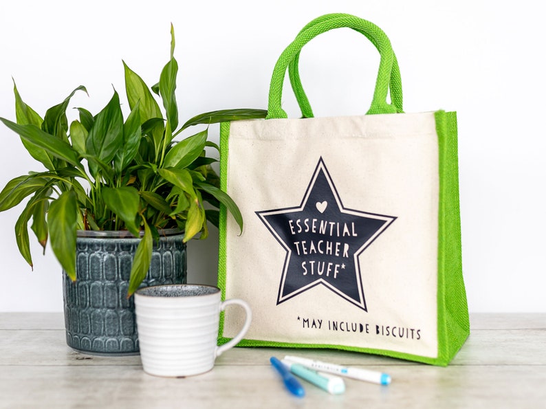 Essential Teacher Stuff Canvas Bag Teacher Gifts Teacher - Etsy UK