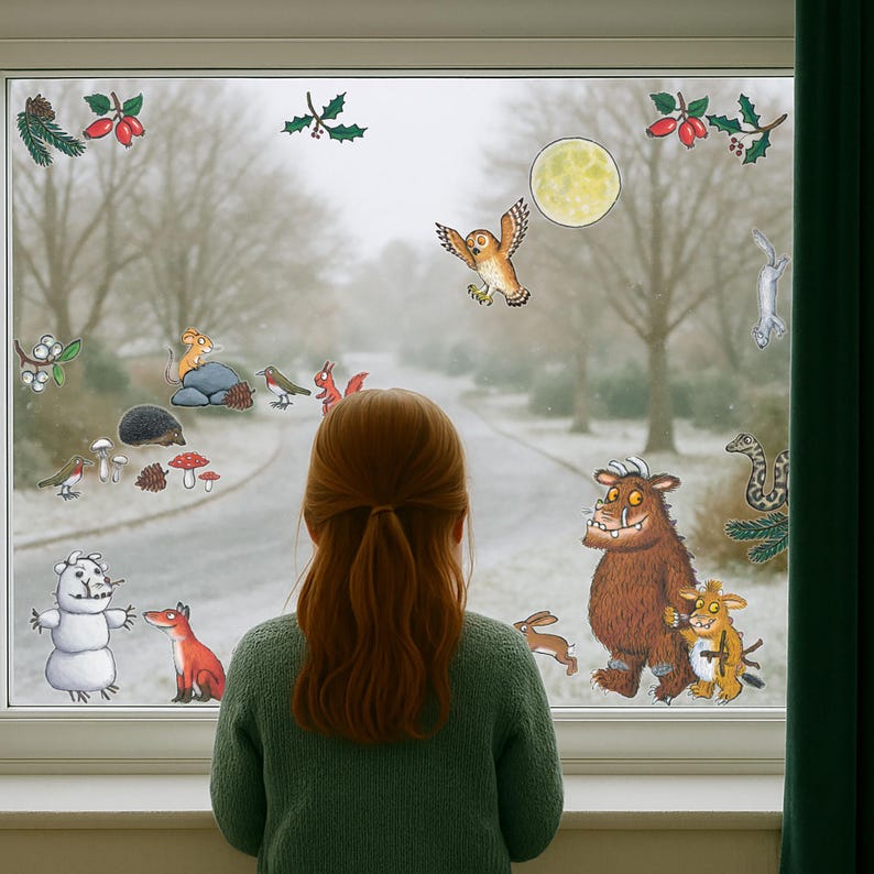 The Gruffalo’s Child Christmas Window Stickers – Reusable Decorations ...