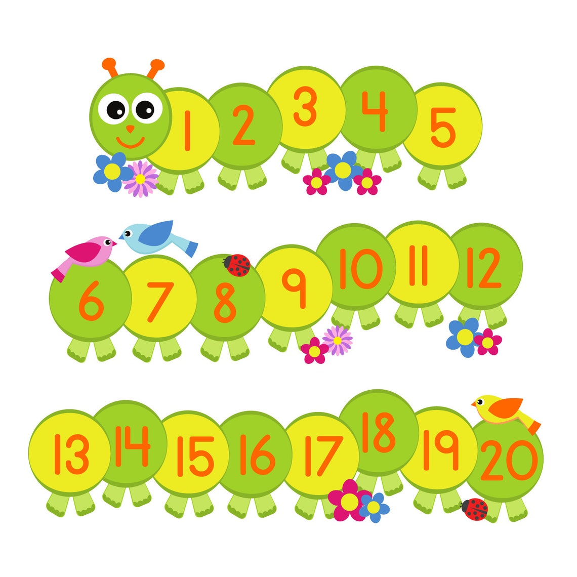 Caterpillar Number Line Wall Sticker, Number Line Wall Decal - Etsy