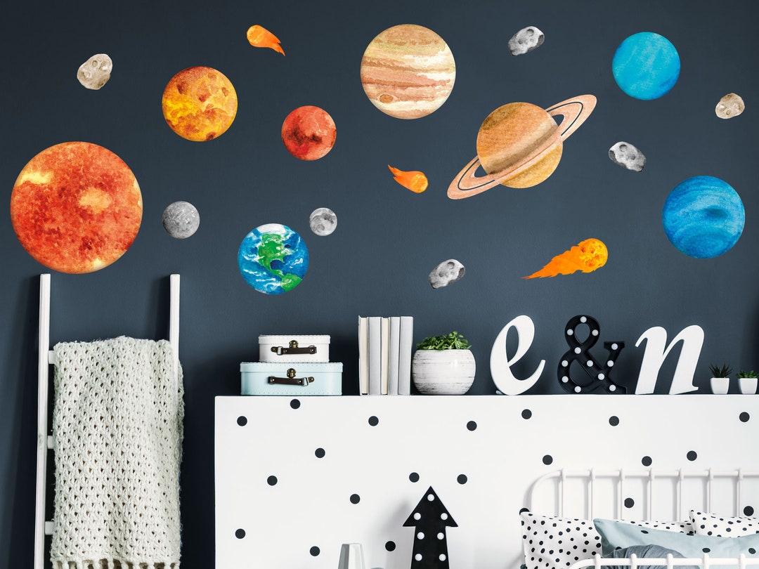 Solar System Wall Stickers – Space Wall Stickers for Kids, Planet Wall ...