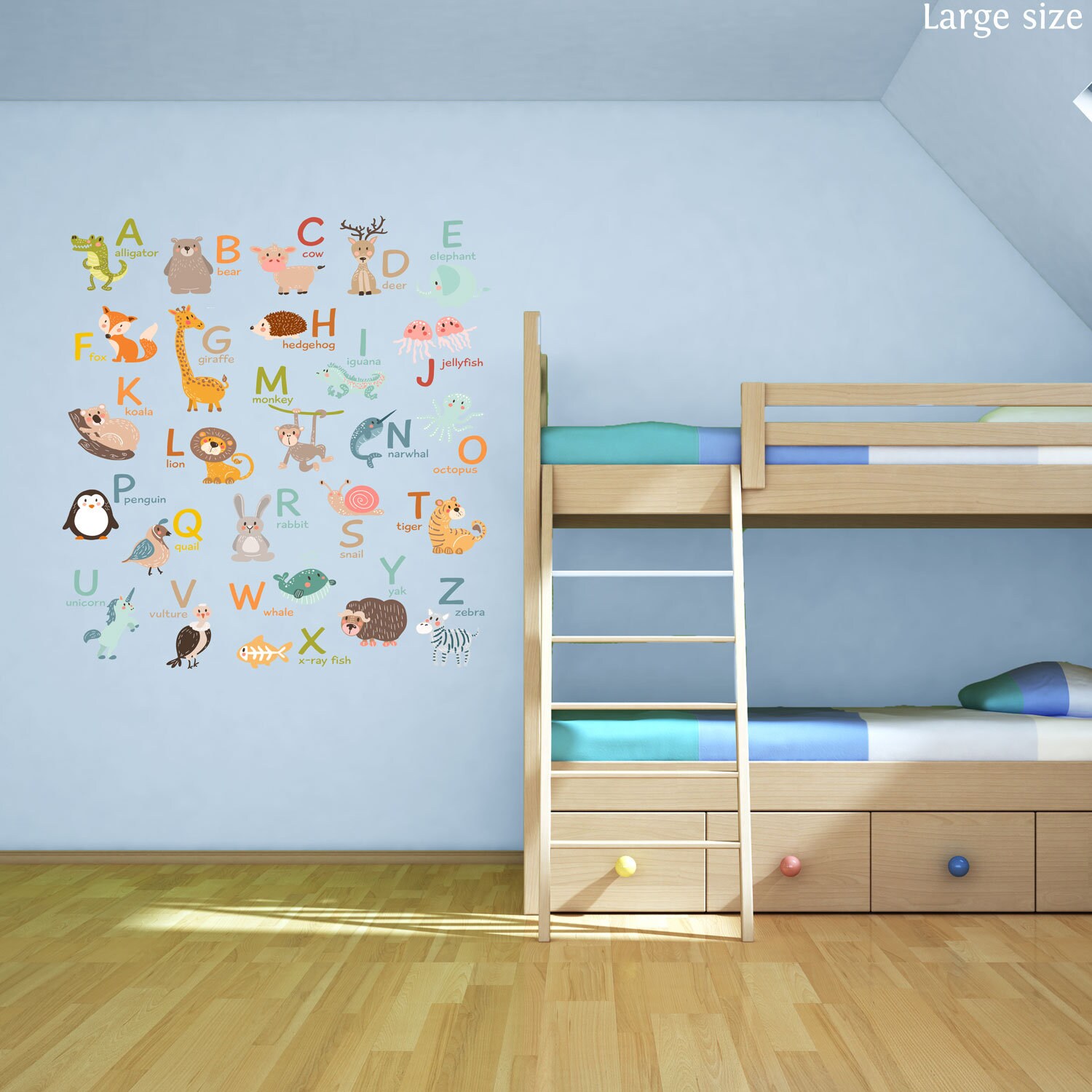 Animal Alphabet Wall Sticker Alphabet Wall Decal | Etsy