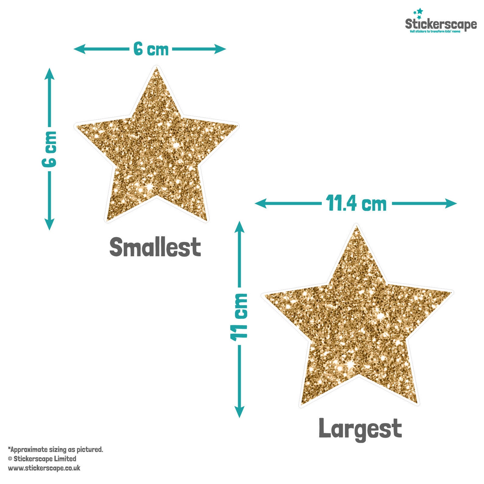 Gold Stars Window Stickers, Christmas Window Stickers, Stars on Strings ...