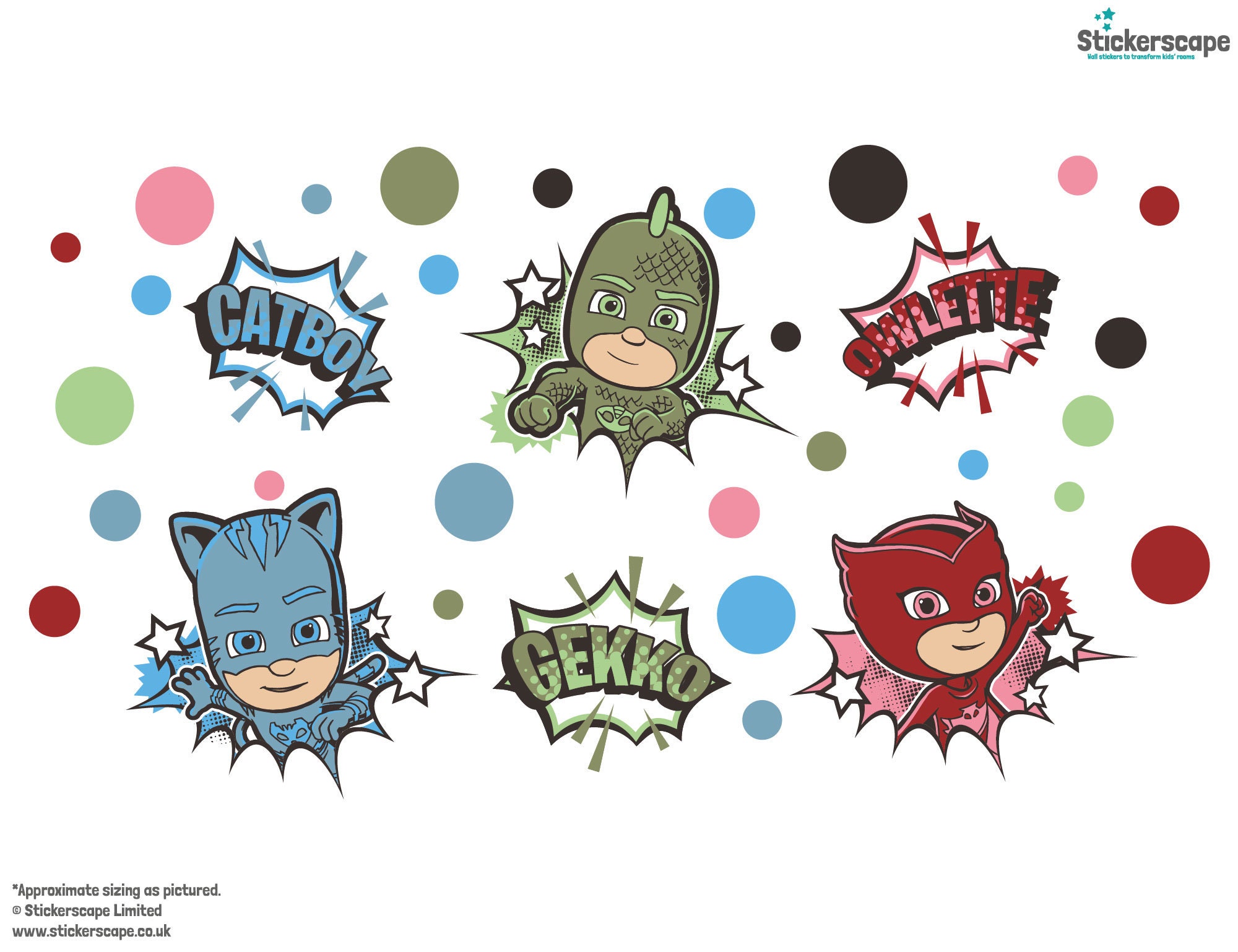 Comic PJ Masks Wall Sticker, PJ Masks Wall Sticker, PJ Masks Wall Decal ...