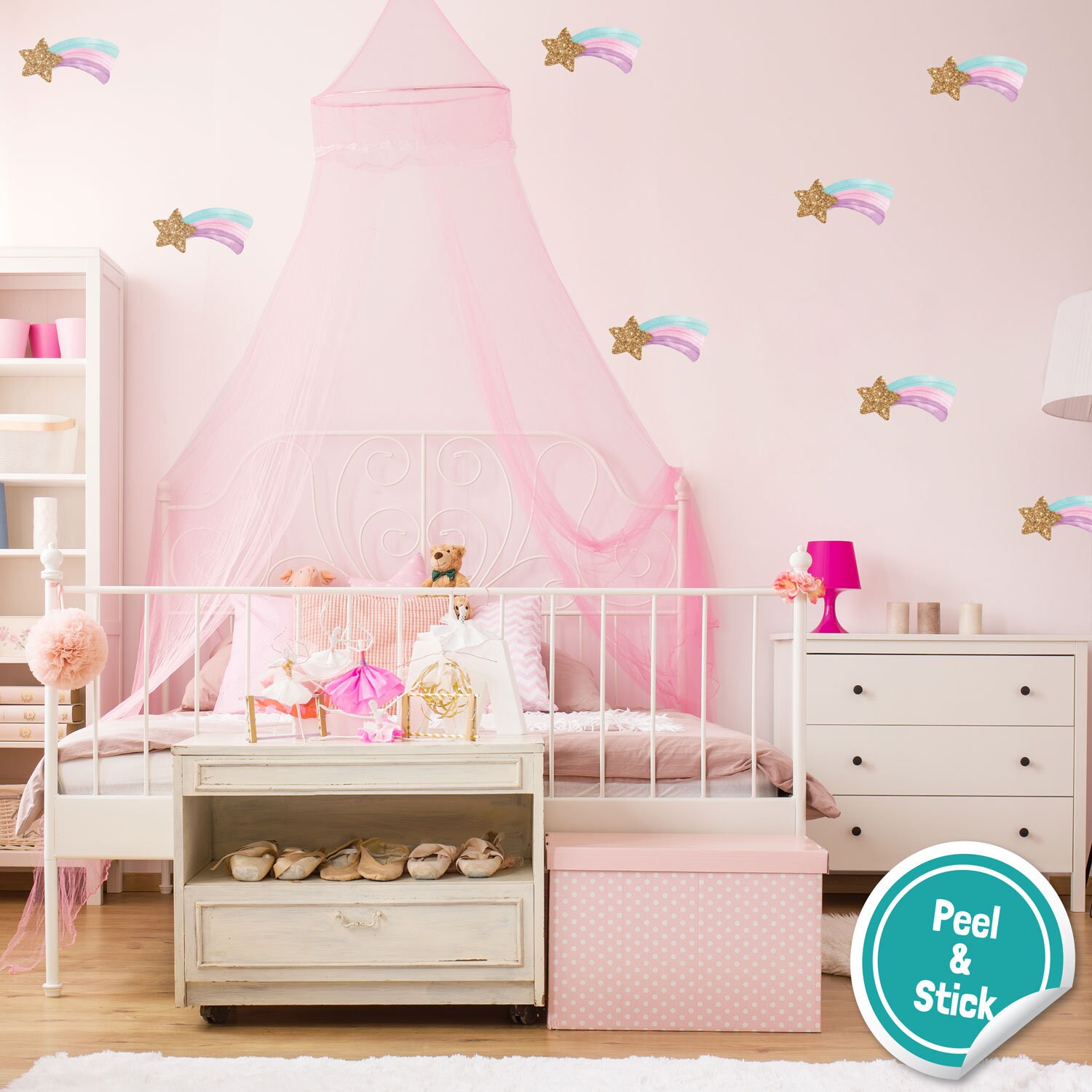 Shooting Star Wall Sticker Pack | Etsy