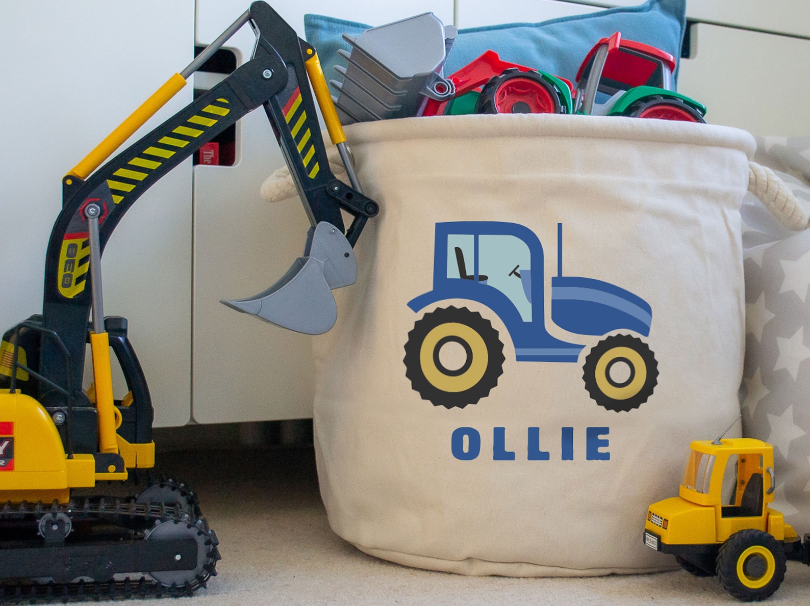 Personalised Tractor Storage Trug, Personalised Storage Basket, Tractor ...