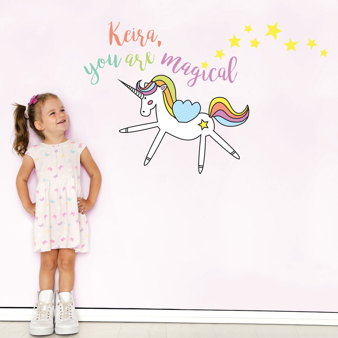 Personalised Magical Unicorn Wall Sticker, Unicorn Wall Decal, Unicorn ...