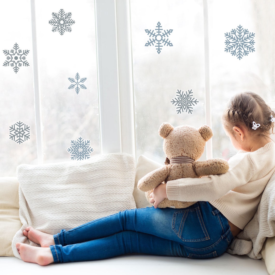 Snowflake Window Stickers Christmas Window Decal | Etsy