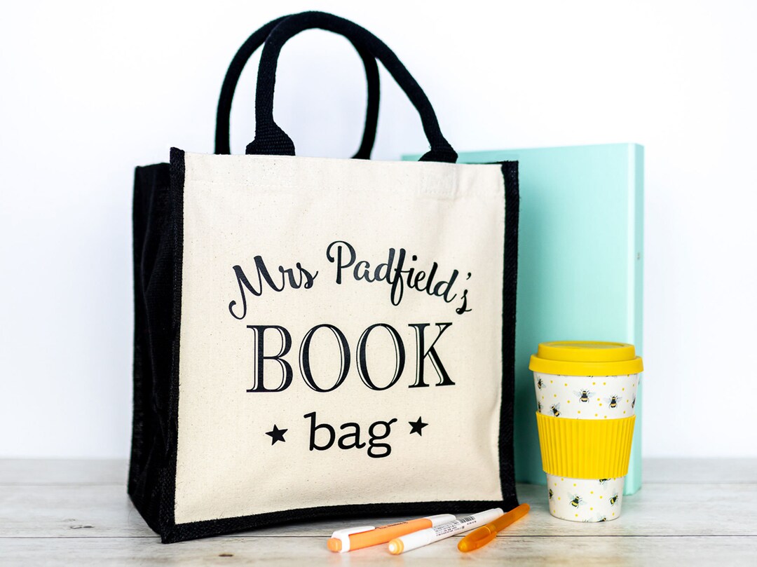 Personalised Teacher Canvas Bag, Teacher Gifts, Teacher Book Bag, End ...