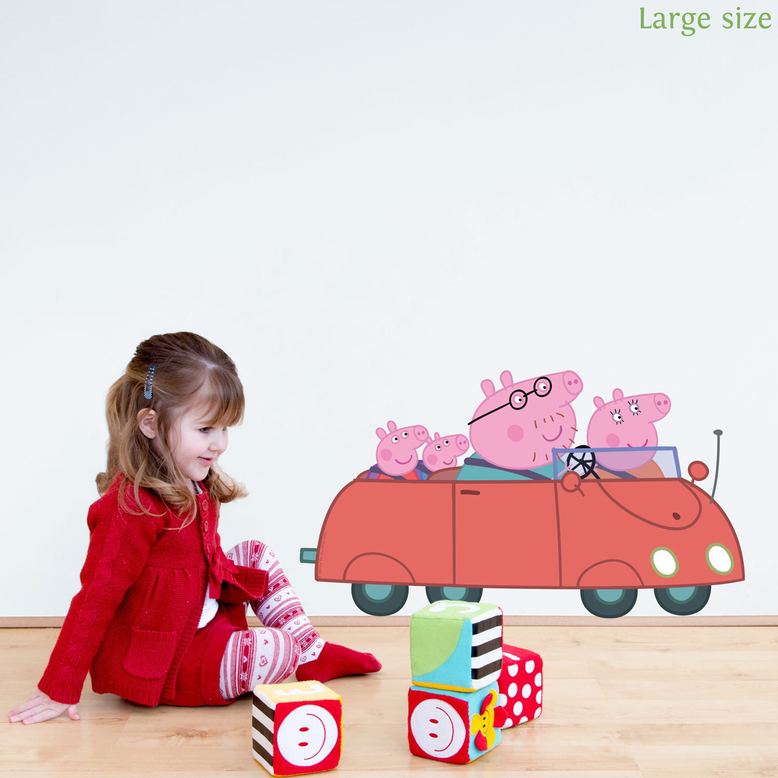 Peppa Pig car wall sticker Peppa Pig wall decal | Etsy