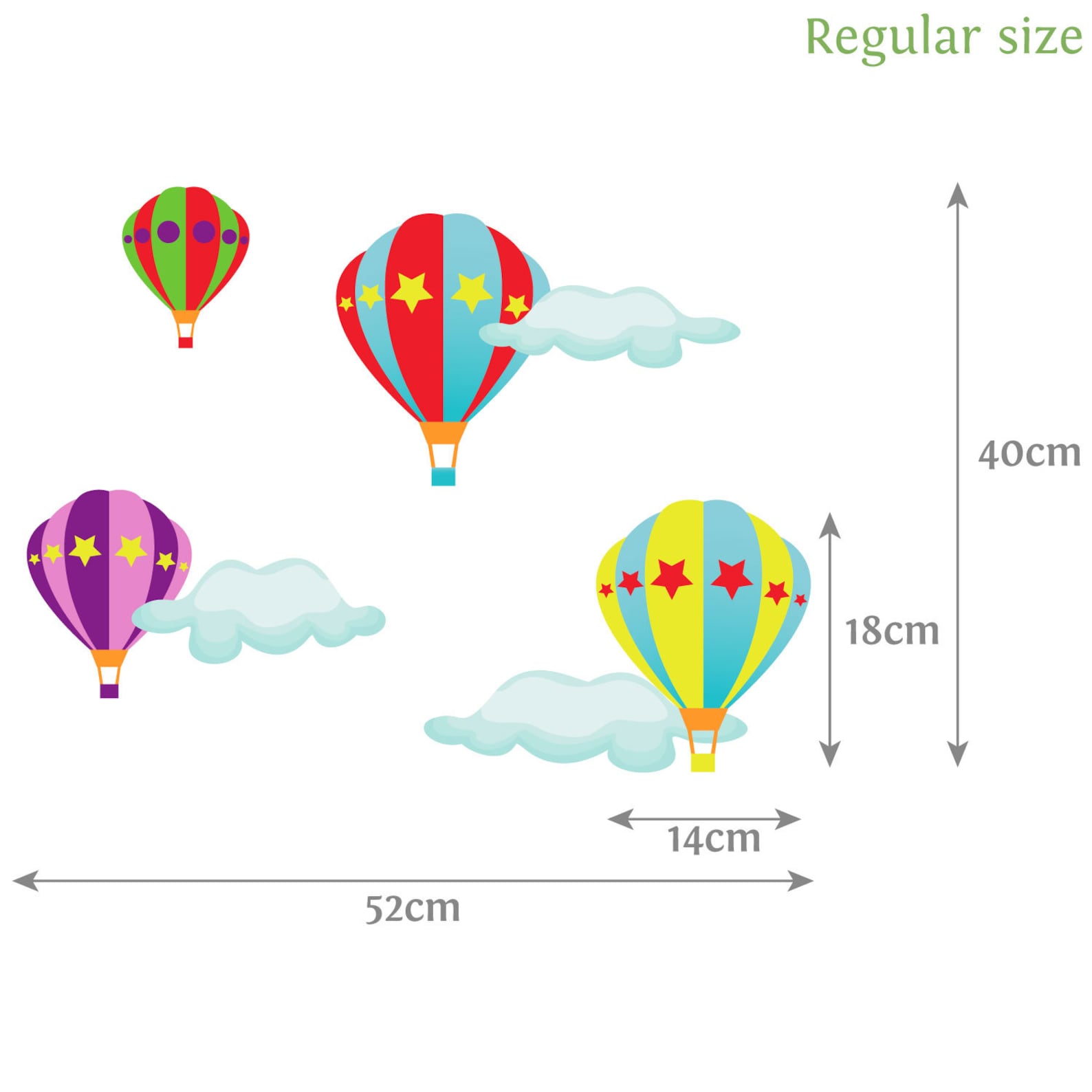 Hot Air Balloon Wall Stickers Hot Air Balloon Wall Decal - Etsy UK