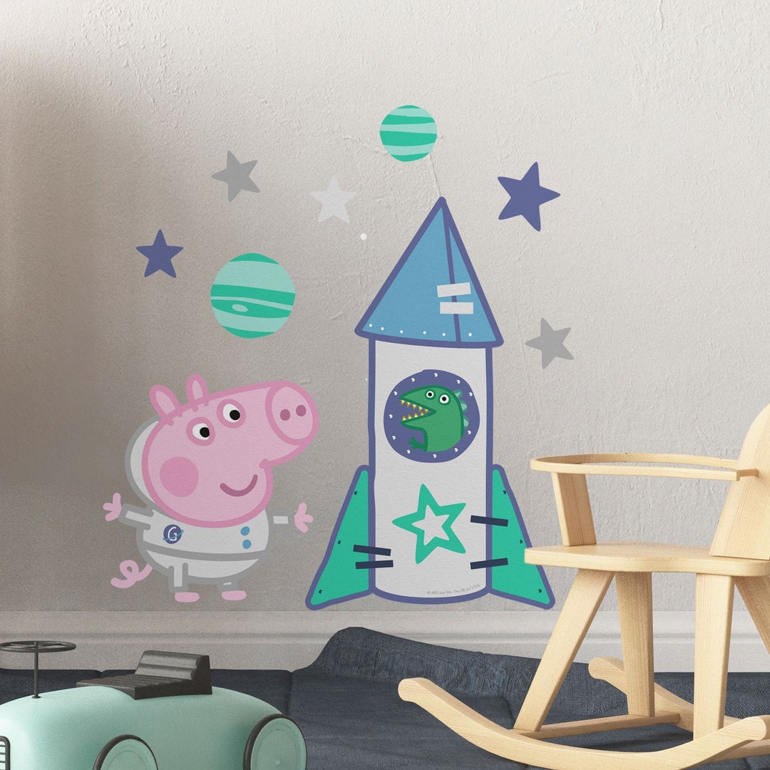 Peppa Pig George Pig's Space Rocket Wall Sticker, Peppa Pig Wall Decal ...