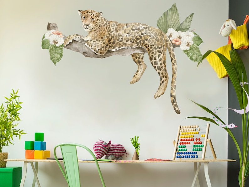 Resting Cheetah Wall Sticker Pack Jungle Wall Stickers - Etsy