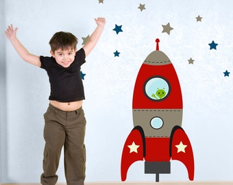 Personalised Blast off Rocket Wall Sticker Space Wall | Etsy