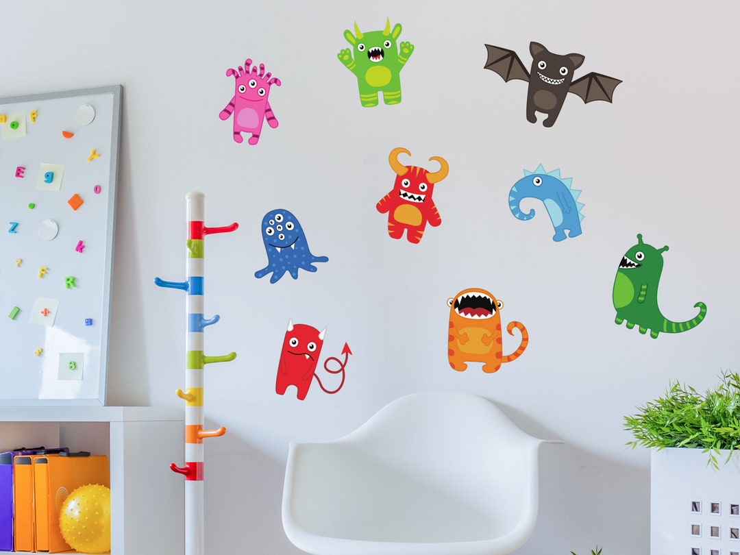 Monster Wall Stickers, Cute Monster Wall Sticker, Monster Wall Decal ...