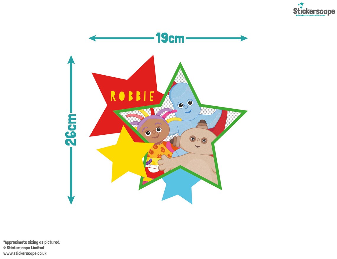 Personalised in the Night Garden Star Window Sticker, in the Night ...