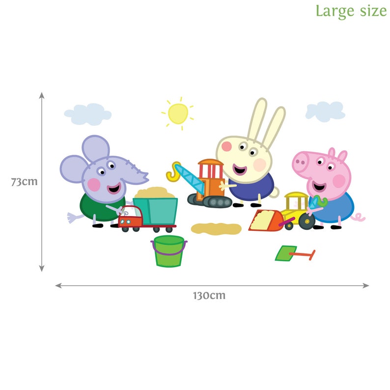Peppa Pig George and Friends Wall Sticker Peppa Pig Wall | Etsy