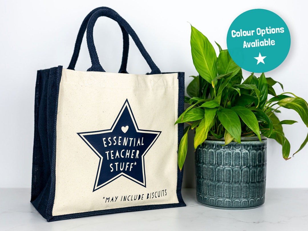 Essential Teacher Stuff Canvas Bag, Teacher Gifts, Teacher Canvas Bag ...