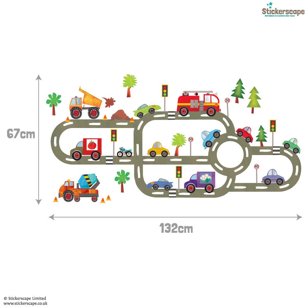 Transport Road Network Wall Sticker Pack - Etsy