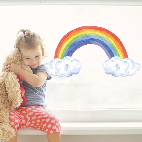 Watercolour Rainbow Window Sticker Rainbow Window Decal - Etsy UK