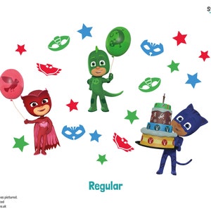 PJ Masks Party Window Sticker, PJ Masks Birthday Party, PJ Window ...