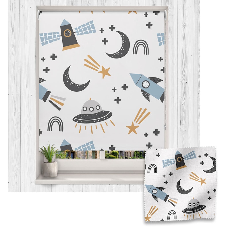 Scandi Space Roller Blind, Children's Roller Blind, Made to Measure ...