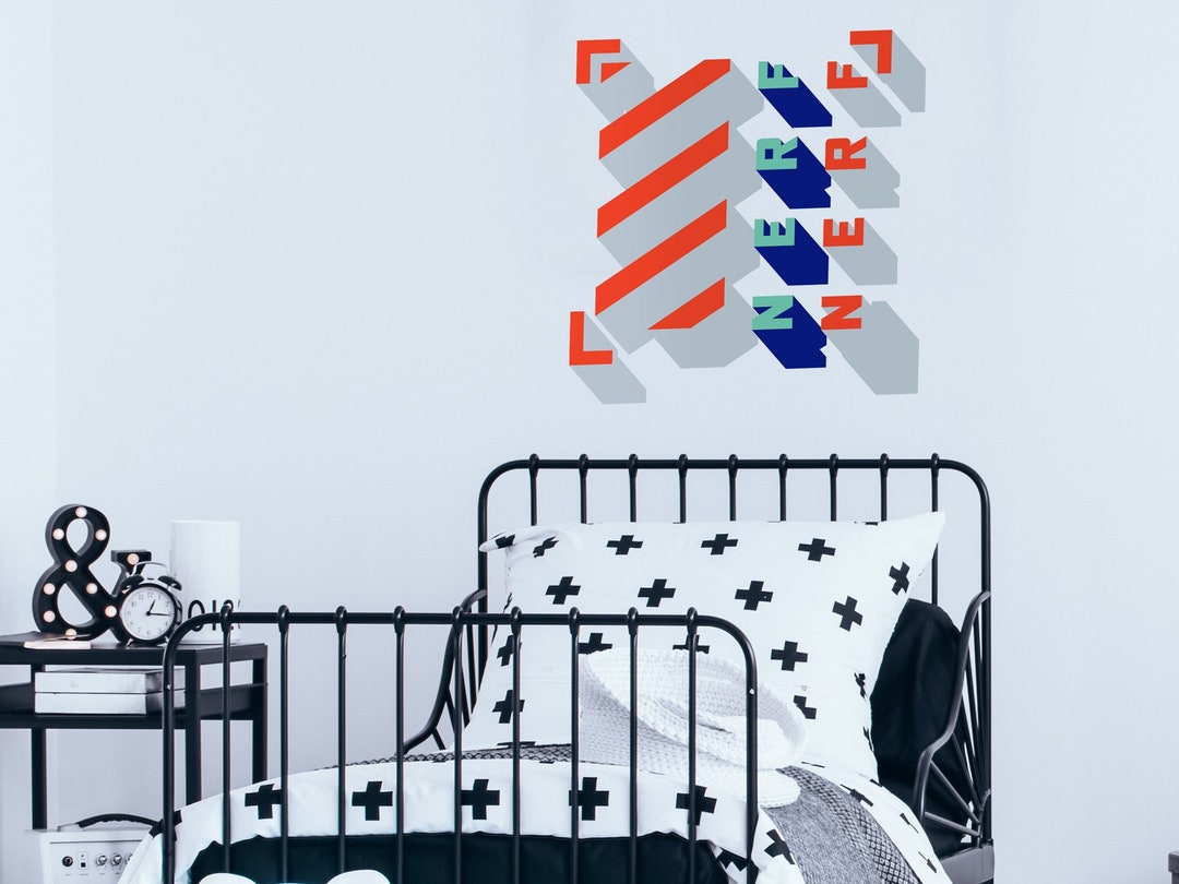 3D Effect Nerf Wall Sticker, Nerf Wall Sticker, Nerf Wall Decal, Nerf ...