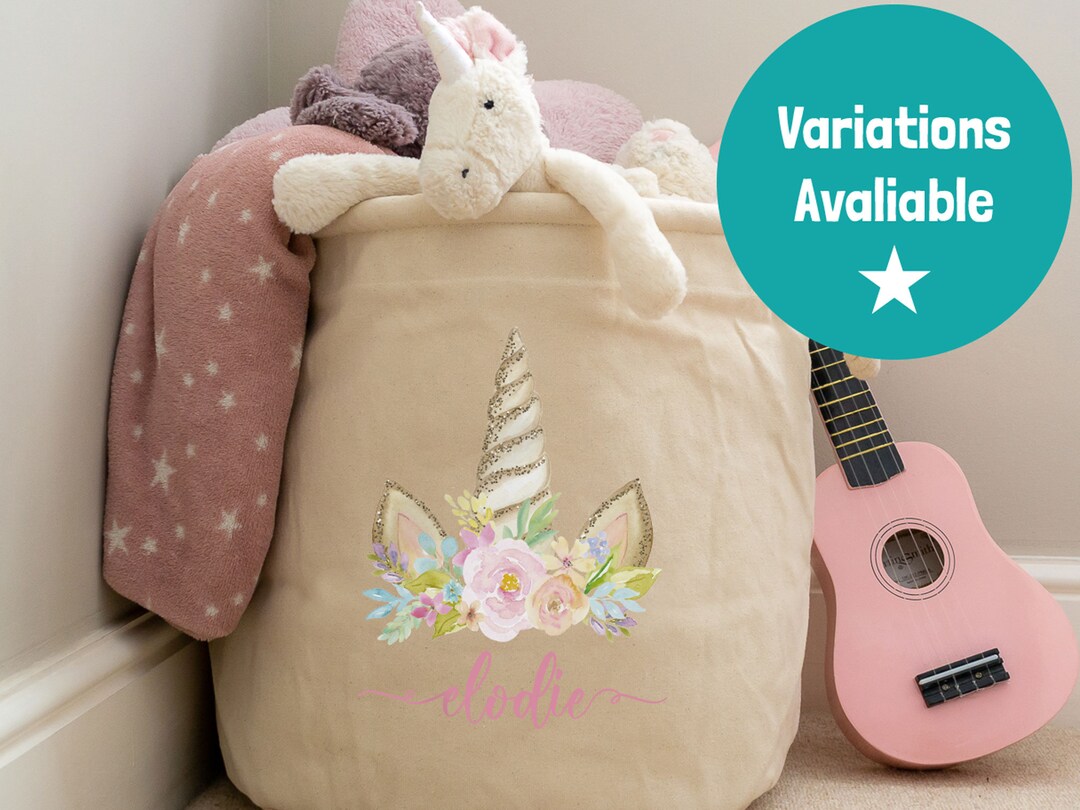 Personalised Unicorn Horn Storage Trug, Personalised Storage Basket ...