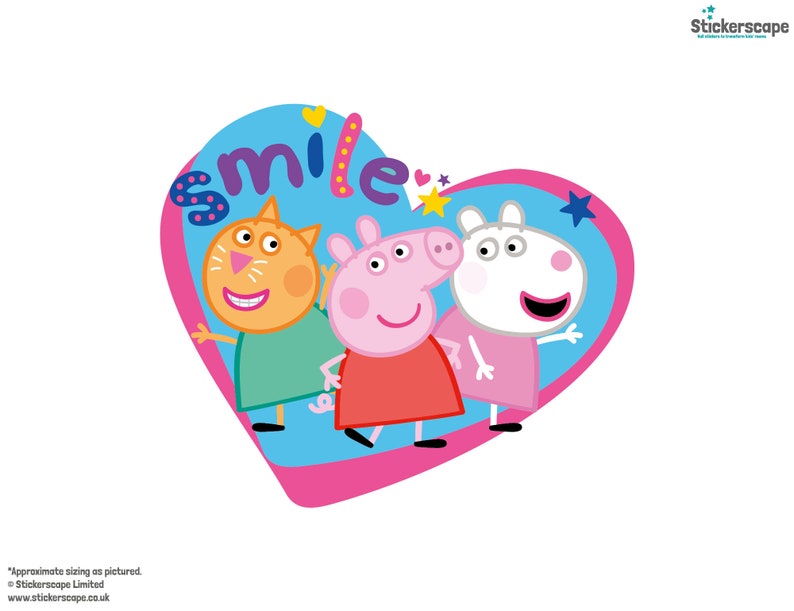 Peppa Pig and Friends Smile Wall Sticker Peppa Pig Wall - Etsy