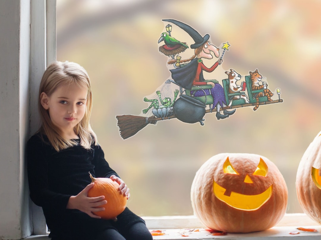Room on the Broom Window Sticker, Room on the Broom Busy Broom Window ...